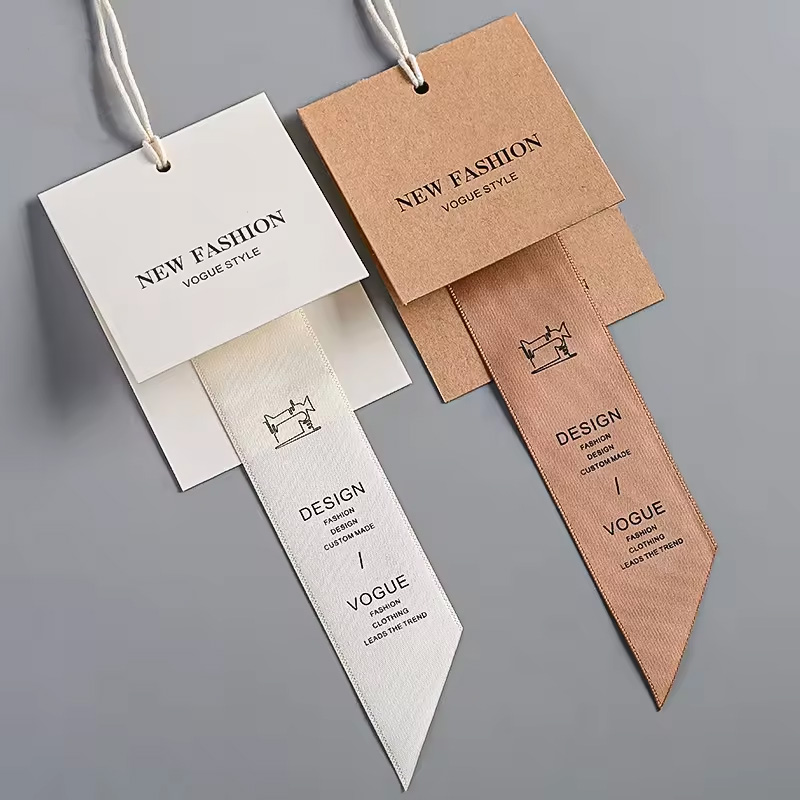 Customized Fashion Brand Hang tags with own logo - Paper Silk Tags For ...