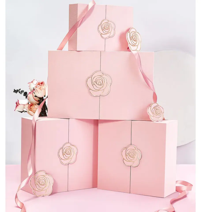 Factory Custom Luxury Cosmetic Packaging Pink Boxes With Magnetic Lid ...